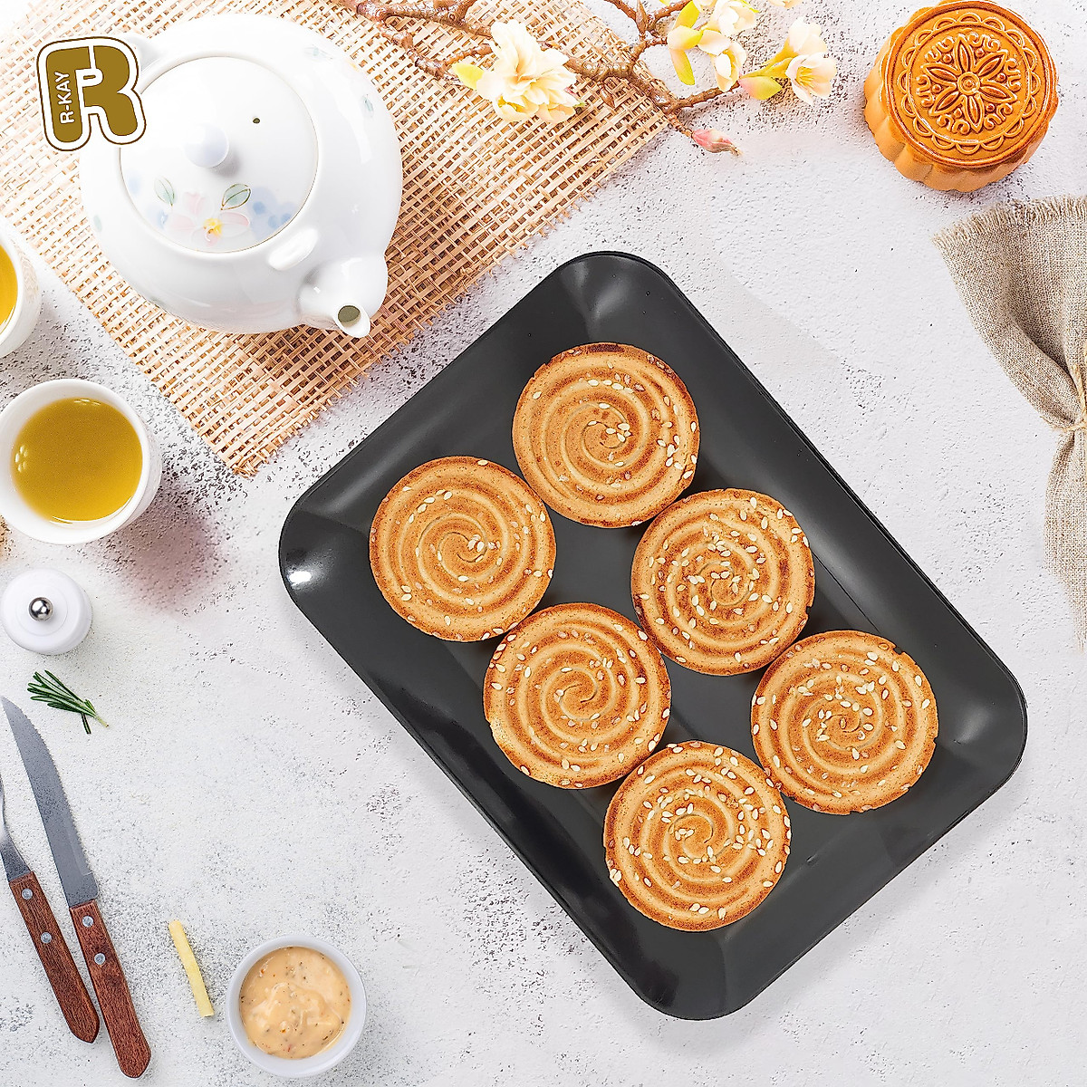 3 Pack Black Plastic Serving Tray for Party - Black Serving Tray 8 by 11 Inch - Dessert Trays for Food - Party Serving Trays for Entertaining - Premium Party Trays - Black Serving Platters