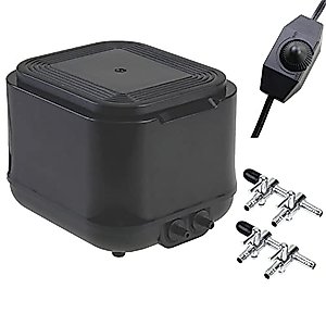 AQUANEAT Powerful Aquarium Air Pump, 250GPH, 10W, Dual Outlets, for up to 300 Gallon Fish Tank, Super Quiet Oxygen Aerator with Gang Valves, Adjustable Hydroponic Air Bubbler Pump