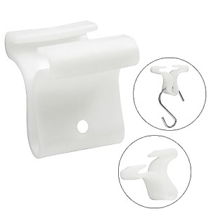 Bonsicoky 15 Pcs White Grid Clips, Drop Ceiling Hanger with 15 Pcs Metal S-Hooks for Office, Classroom, Home, Party and Wedding Decoration