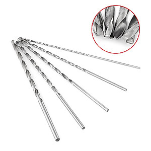 Twist Drill Bit, 2-5mm Extra Long High-Speed Steel Straight Shank Professional Twist Drill Bit Mini Micro Drill Perfect Use Tool for Wood Steel Wood Plastic Aluminum Alloy