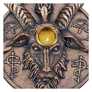 Nemesis Now Baphomet's Prayer Sabbatic Goat Incense Stick and Candle Holder, Bronze, 12.6cm
