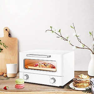 12L Mini Oven, Home Baking Small Oven Timer Double Glass Door Top and Bottom Convection Countertop Toaster Oven