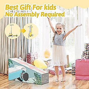 3 Wheel Electric Scooter for Kids, Gobazaar Kids Electric Scooter, 3 Wheel Kids Electric Scooter for Boys/Girls Ages 2-10, Adjustable Height, Fun LED Flashing Wheels Great Gifts