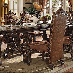 ACME FURNITURE Versailles 2-Tone Light Brown and Cherry Oak Side Chair Set of 2