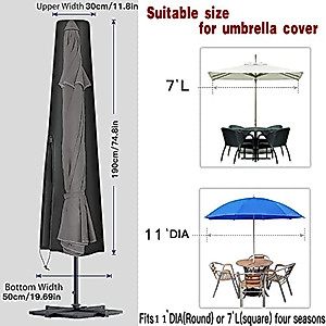 Patio Umbrella Cover-Umbrella Covers For Outdoor Umbrellas，Outdoor Umbrella Cover Waterproof Patio Umbrella Parasol Cover With Shrink Drawstring, Windproof, Dustproof Umbrella Cover For 7ft To 11ft