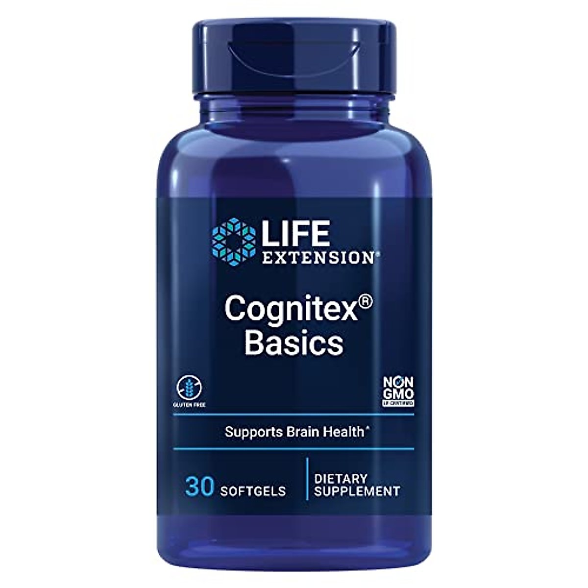 Life Extension Cognitex Basics - Brain Health Supplement - For Memory, Focus, Attention, Cognitive Performance and Inflammatory Response - Non-GMO, Gluten-Free - 30 Softgels