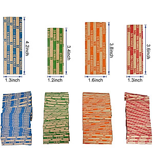 L LIKED 300 Assorted Bundle Flat Striped Coin Wrappers (300 Assorted)