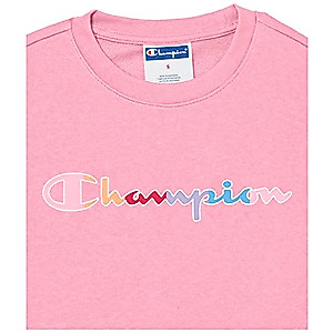 Champion Big, Crew Girls, Lightweight Pullover Sweatshirt, Graphics, Spark Pink