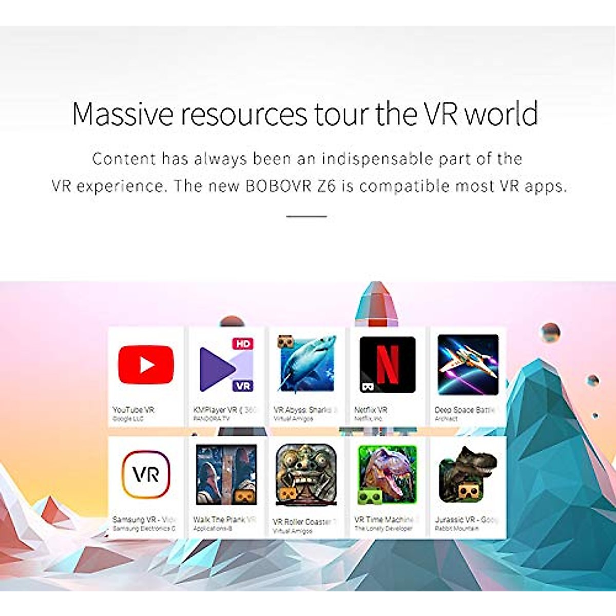 3D VR Virtual Reality Headset, VR viewer for IMAX Movies and Games Bluetooth Wireless VR Headset Compatible with 4.7-6.3" iPhone iOS/Android (White)