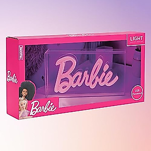Paladone Barbie Logo LED Neon Pink Sign, Licensed Barbie Merchandise and Barbiecore Room Decor