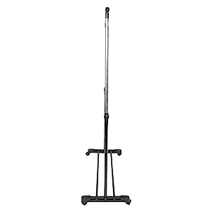 Guangshuohui Clothes Garment Rack, Clothing Rolling Rack on Wheels and Bottom Shelves, Black & Silver (B)
