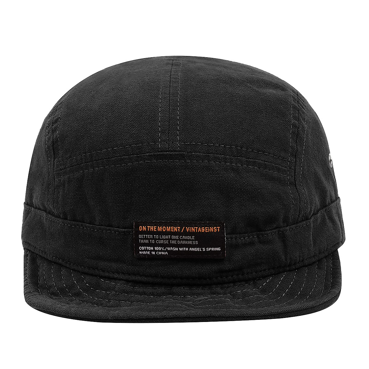 Croogo Soft Trucker Hat Flip Up Short Brim Flat Cap Snapback 5 Panel Baseball Caps Hip Hop Golf Dad Hat Cadet Cap,Black-DY09