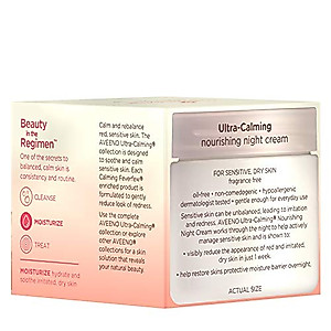 Aveeno Ultra-Calming Nourishing Night Cream, Fragrance Free, 1.7 Ounce