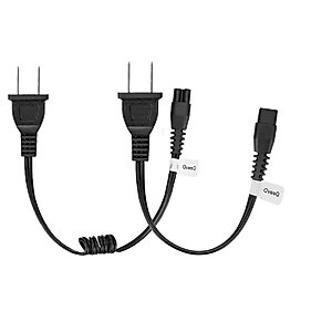 Stun Gun Charger Cord Compatible with VTS-T03, VTS-195; Police 305, Police 928-58, Avenger, Guard Dog Security, Jolt, Stun Master and Most Other Stun Guns (One Long and one Short)