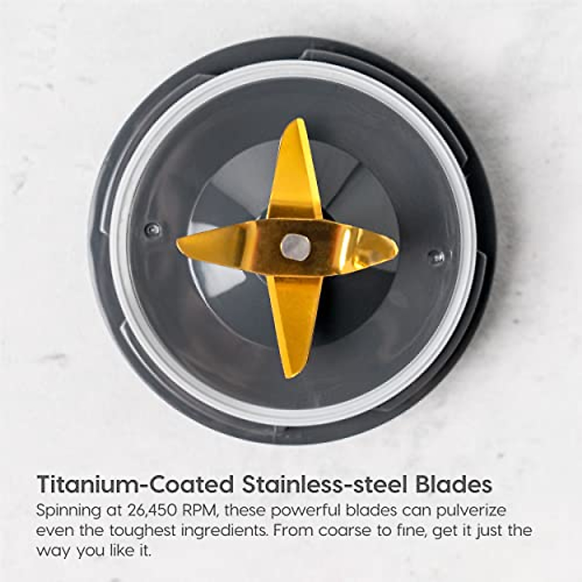 IRIS USA 3-Speed High-Power Professional-grade Countertop & Kitchen Blender - 50 oz Tritan Jar, Titanium-Coated Stainless Steel -Blades, Charcoal Black -for Smoothies, Frozen Drinks, Protein Shakes