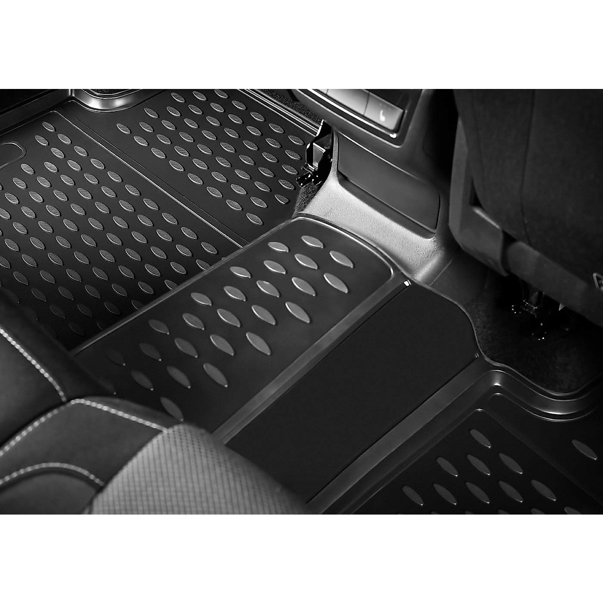 Fits 2013-2019 Ford Escape / 2013-2019 Ford C-Max Floor Mats Front & 2nd Row Seat Liner Set (Black)