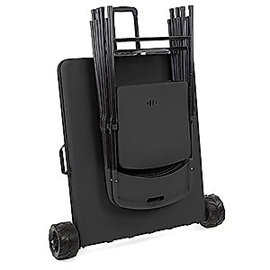 Creative Outdoor Folding Table and Chairs, 6 Ft, Built-in Wheels, Portable Durable Plastic, Indoor/Outdoor Events, Perfect for Camping/Picnic/Tailgating/Party, Easy to Clean