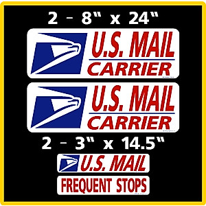 Mail Delivery Magnetic Sign Rural Carrier Magnet 4 Piece Set Dark Blue
