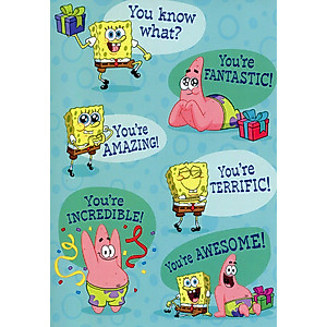 Greeting Card Birthday SpongeBob you know what?, you're fantastic, you're amazing....