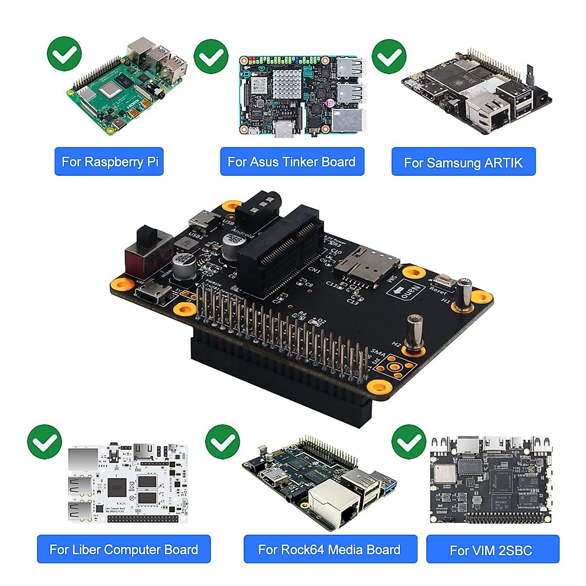 70 3G/4G LTE Base Hat for Raspberry Pi 4/3/2/B+ Module Computer Board to USB with SIM Card,3G/4G LTE to USB Module,3Amps Efficient and Low Quiescent Current Power,for Desktop PC/Laptop
