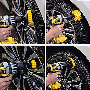 Shieldpro 45 Piece Drill Brush Attachment Set, All Purpose Power Clean Scrubber Brush, Scrub Pads & Sponge with Extend Long Attachment for Bathroom, Kitchen,Grout,Tub,Tile,Corners, Auto