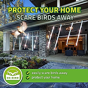 De-Bird Scare Tape - Reflective Tape Outdoor to Keep Away Woodpecker, Pigeon, Grackles, and More. Stops Damage, Roosting, and Mess (125ft Roll)