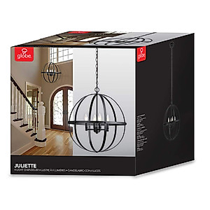 Globe Electric 65295 Juliette 4-Light Chandelier, Dark Bronze