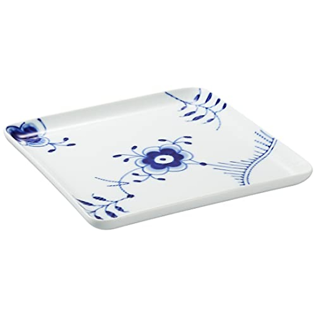 Royal Copenhagen 1027458 Blue Fluted Mega Square Dish, Plate, 7.9 inches (20 cm), Wedding Gift, Gift