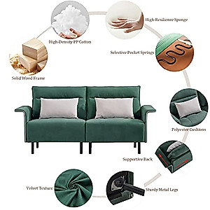 gefayluo 72 inch Loveseat Sofa Couch for Living Room, Small Mid Century Modern Sofa, Upholstered 2-Seater Velvet Love Seats Couch for Bedroom, Apartment, Home Office, Tool-Free Assembly