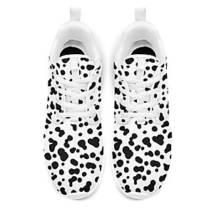 Pitovozu Dalmatian Puppy Dog Skin Shoes for Women Walking Running Athletic Lightweight Shoes Tennis Sports Comfortable Sneaker Gifts