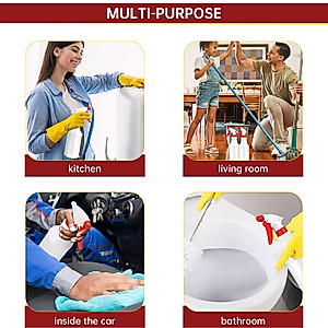 Komphy 12 Pack Plastic Spray Bottles, 16 oz Refillable Empty Spray Bottle, Leakproof Adjustable Nozzle Stream Mist Sprayer Bottle for Cleaning Solutions, Gardening, Hair, Plant(Red White)