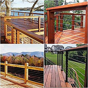 HarborCraft 500 Feet of 1/8" 316 Stainless Steel Wire Rope Aircraft Cable for Deck Cable Railing Kits DIY Balustrades 7x7