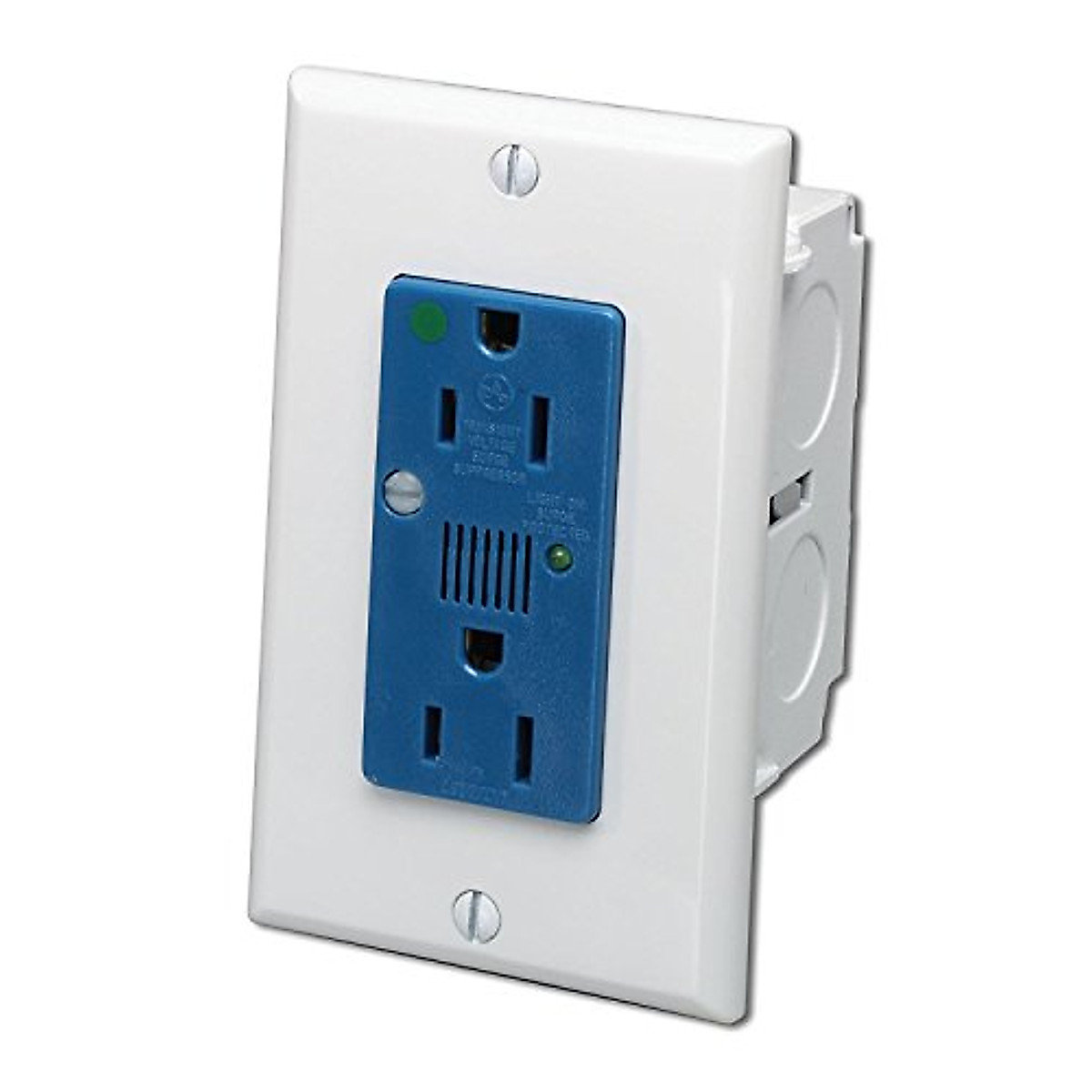 Leviton 47605-ACS J-Box Surge Receptacle, Blue 15AMP