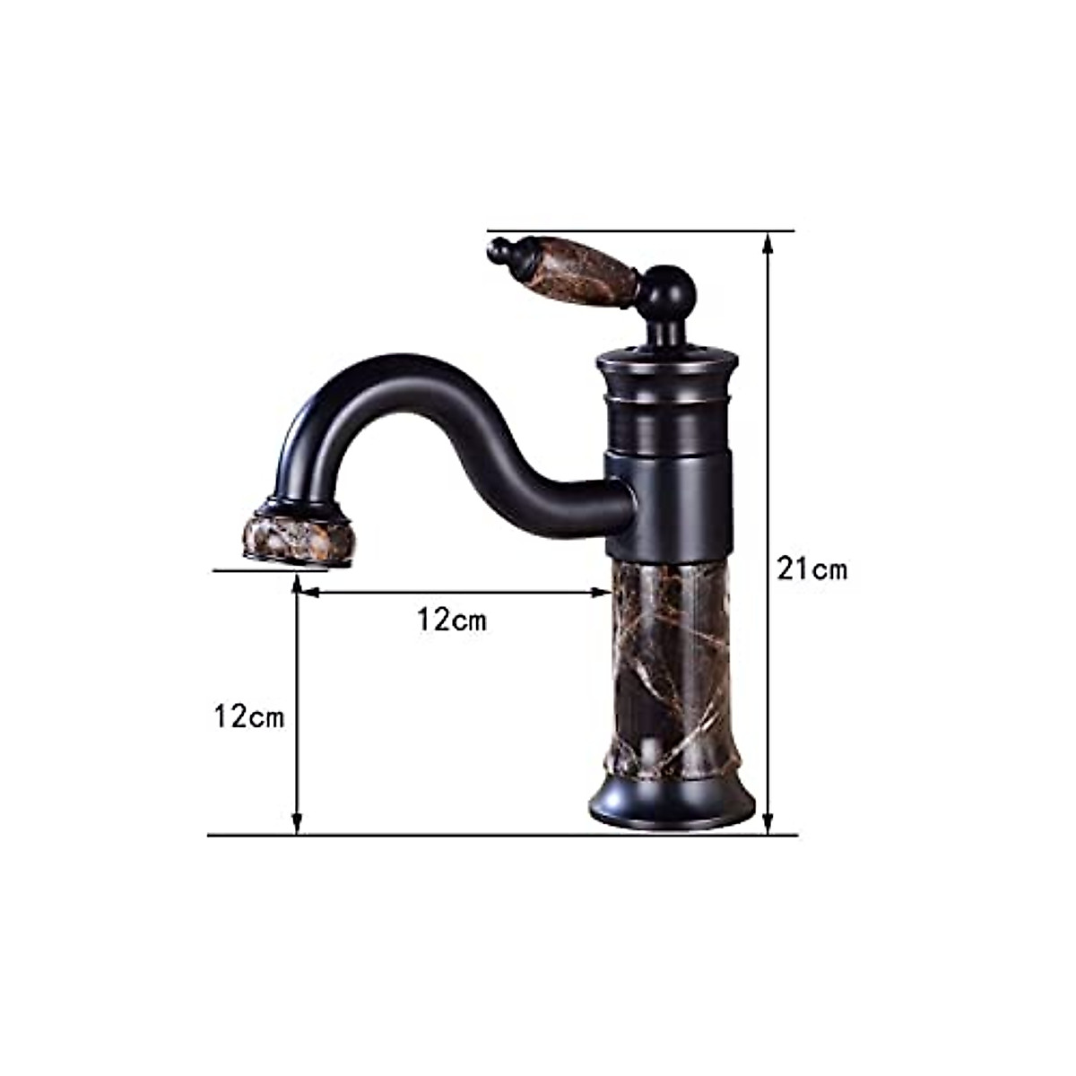 WHLMYH Sink Tap，Kitchen Bathroom Sink Tap，Bathroom Kitchen Leak Proof Faucet,Save Now Water,Ceramic Single Hole Valve Single Handle Bath