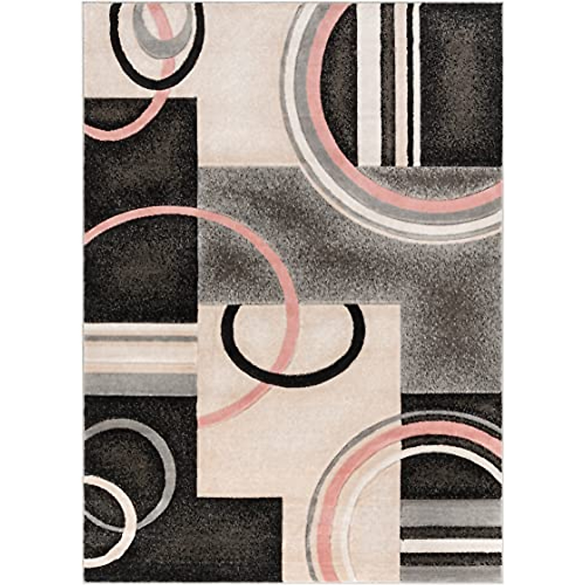 Well Woven Good Vibes Belle Blush Pink Modern Abstract Geometric 3D Textured 7'10" X 9'10" Area Rug