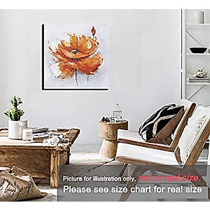 Niwo ART - Orange Poppies, Flower Canvas Wall Art Home Decor,Framed Ready to Hang