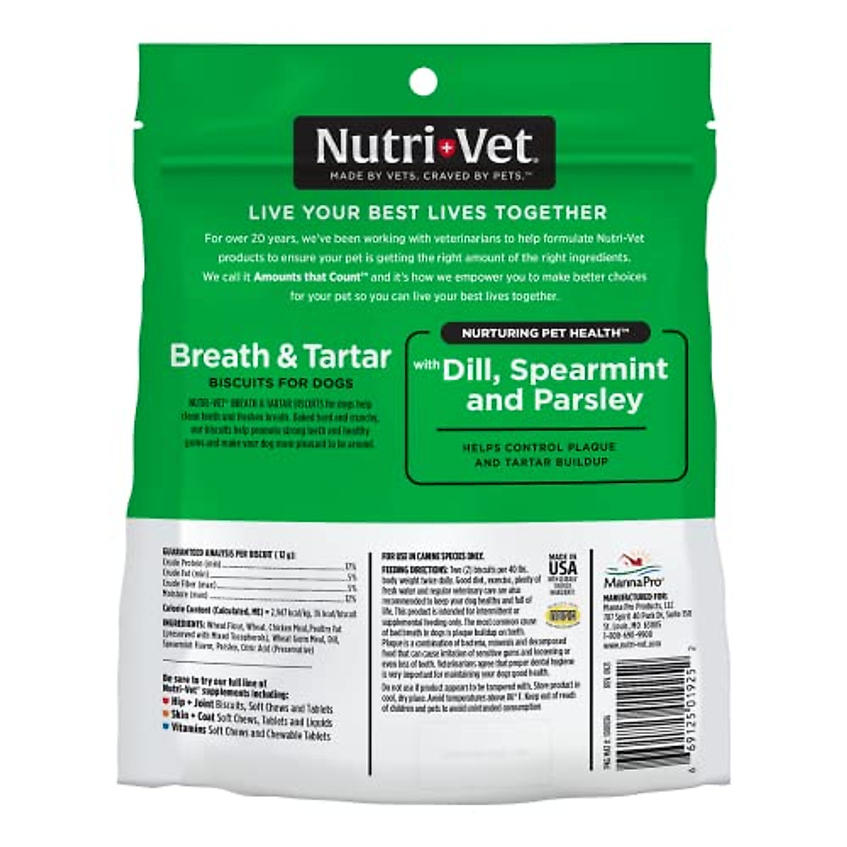 Nutri-Vet Breath & Tartar Biscuits for Dogs - Supports Healthy Gums and Clean Teeth - Delicious Chicken Flavor - 19.5 oz