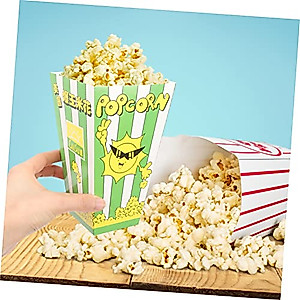 100pcs Popcorn Boxes Gift Bag Set Cardboard Food Containers Disposable Food Containers Fresh Popcorn Box Reusable Popcorn Boxes Ornament Container Movie Night Supplies Party Favor