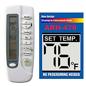 RCECAOSHAN Replacement for Samsung Air Conditioner Remote Control ARH-470 DB93-05083P Works for AQV09NSD AQV12NSD AQV18NSD AQV18NSDKCV AQV24NSD AQV24NSDKCV XV6729
