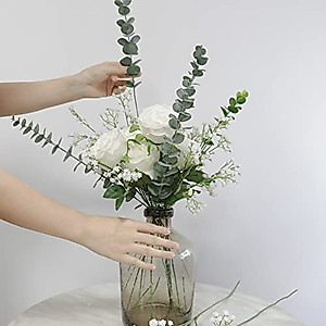 18pcs Babys Breath Eucalyptus Leaves Bouquet Gypsophila Artificial Flowers and Faux Greenery for Home Decor