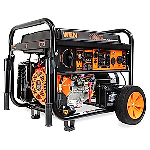 WEN DF1100X 11000-Watt Electric Start Portable Generator with Wheel Kit and CO Shutdown Sensor, Black