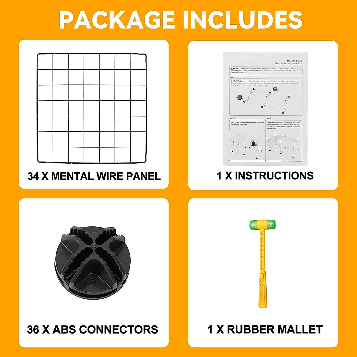 HUBSON Wire Cube Storage Organizer, Book/Toy/Craft/Potted Plants and petCloset Organizers and Storage Shelves, 9-Cube Freely Combinable Metal Grids Storage Shelf,Black Iron