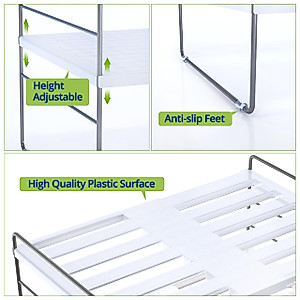 YAN & HIN 3-Tier Pantry Cabinet Organizers and Storage Adjustable Height and Expandable Kitchen Plastic Wrap Organizer Sturdy Aluminum Foil Countertop For Cupboard Multi-Purpose Use