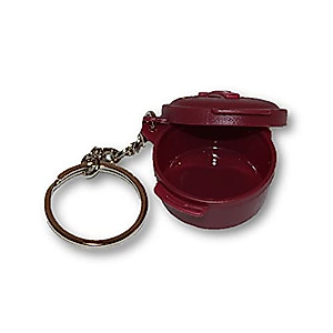 Tupperware (1 Keychain Microwave Pressure Cooker Mini Pill Case Gadget Burgundy Red