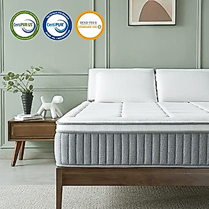 Mattress Queen Size,12 Inch Hybrid Mattress Memory Foam Mattress with Pocket Spring, Breathable Medium Firm Gel Mattress in a Box, Cooling Supportive CertiPUR-US Certified by DIGLANT