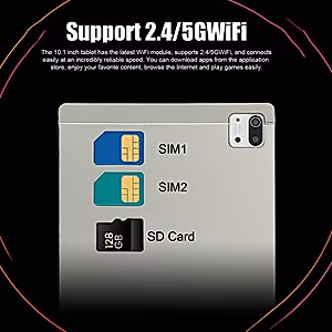 Cellular Tablet 3G Dual SIM Tablet PC 128GB 6GB RAM Quad Core Processor Android11 Tablet 5 Points Touch 13MP Camera GPS 5G WiFi Gaming 5800mAh Tablets