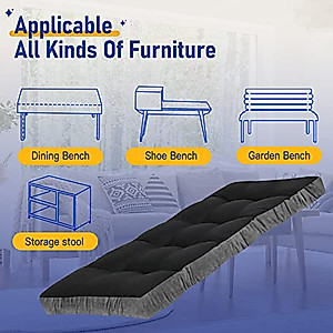 ROFIELTY Bench Cushion 36 inches. Non-Slip Tufted Cushion for Indoor/Outdoor use, Comfortable Window Cushion, Soft Piano Bench Cushion.Multi-Scene use of Cushions. (36x14x3, Dark Gray)