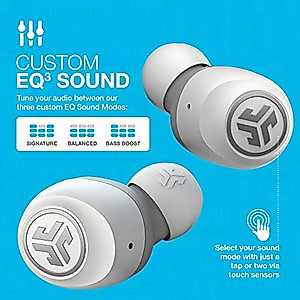 JLab Go Air True Wireless Bluetooth Earbuds + Charging Case, Dual Connect, IP44 Sweat Resistance, Bluetooth 5.0 Connection, 3 EQ Sound Settings Signature, Balanced, Bass Boost (White)