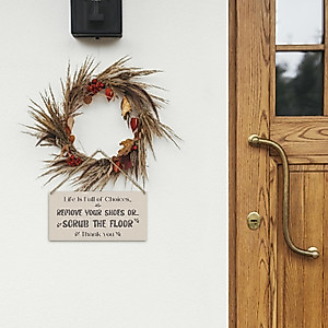 Life is Full of Choices Remove Your Shoes Rustic Wooden Hanging Sign Decor, Front Door Wall Decor Sign Wood Plaque for Farmhouse Bedroom Home Porch Entryway, Hanging Wall Art Gift (1 pack)-08