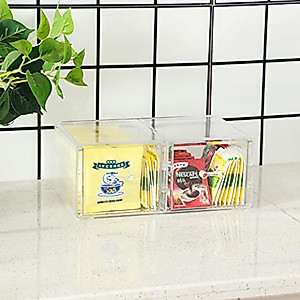 Pack of 2 Acrylic Countertop Stackable Drawers Bathroom Cabinet Organizer Clear Organizing Bins For Cosmetics Organizer Jewelry Hair Accessories Nail Polish Make up Marker Pen Medicine Storage